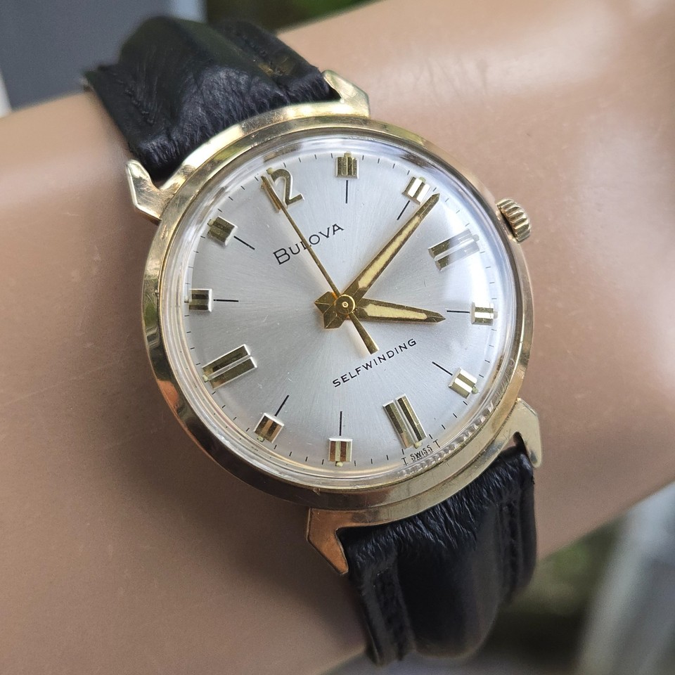 Vintage BULOVA Jet Clipper "T" men's automatic watch 11ALAC 10K RGP ...