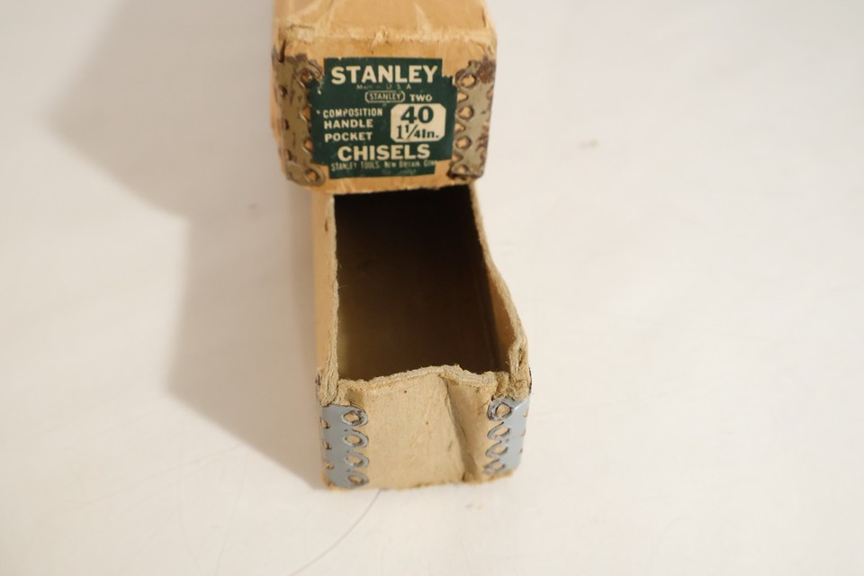 STANLEY # 40 BLACK HANDLE EVERLASTING CHISEL & BOX GOOD USED CONDITION ...