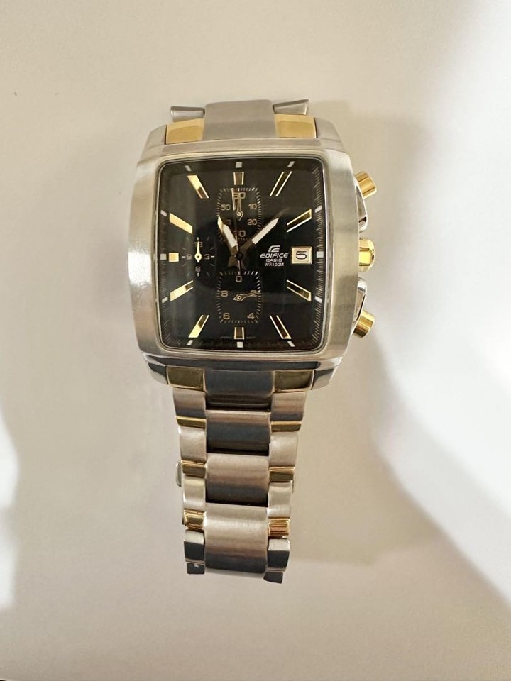Square Chronograph Watch Casio Edifice Stainless Steel WR100M Model | eBay