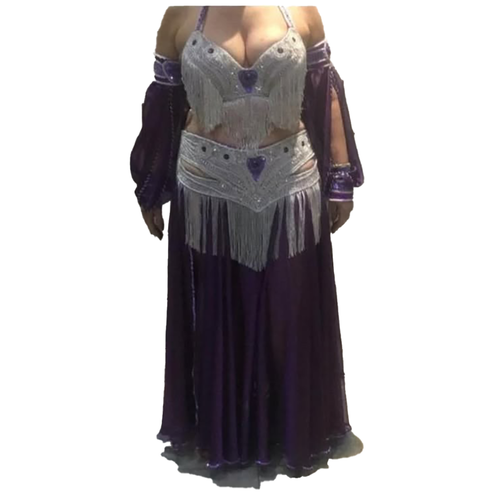 Stunning purple belly dance costume, handmade Custom beaded belly dance ...