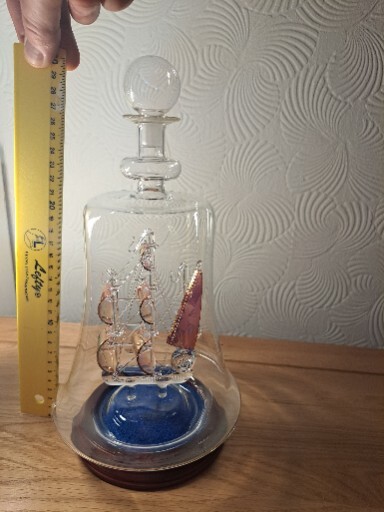 Hand Blown Glass Ship In A Glass Bottle / Santa Maria/ Nautical / Vtg ...