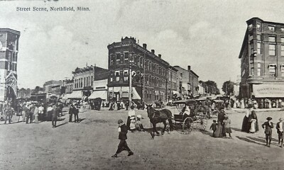 1913 Northfield MN Street Scene Antique Vintage Postcard Minnesota ...