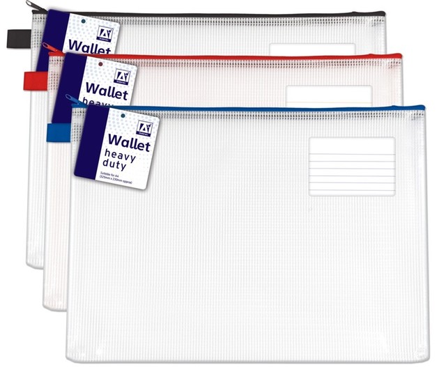 Large A4 Heavy Duty Stationery Wallet Folder Zip Closure Document File ...