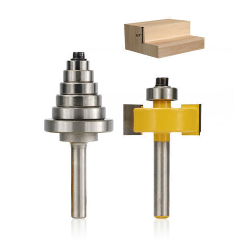 Rabbet Router Bit Set 1/4 With 6 Bearings Tenon Cutter Wood Milling ...