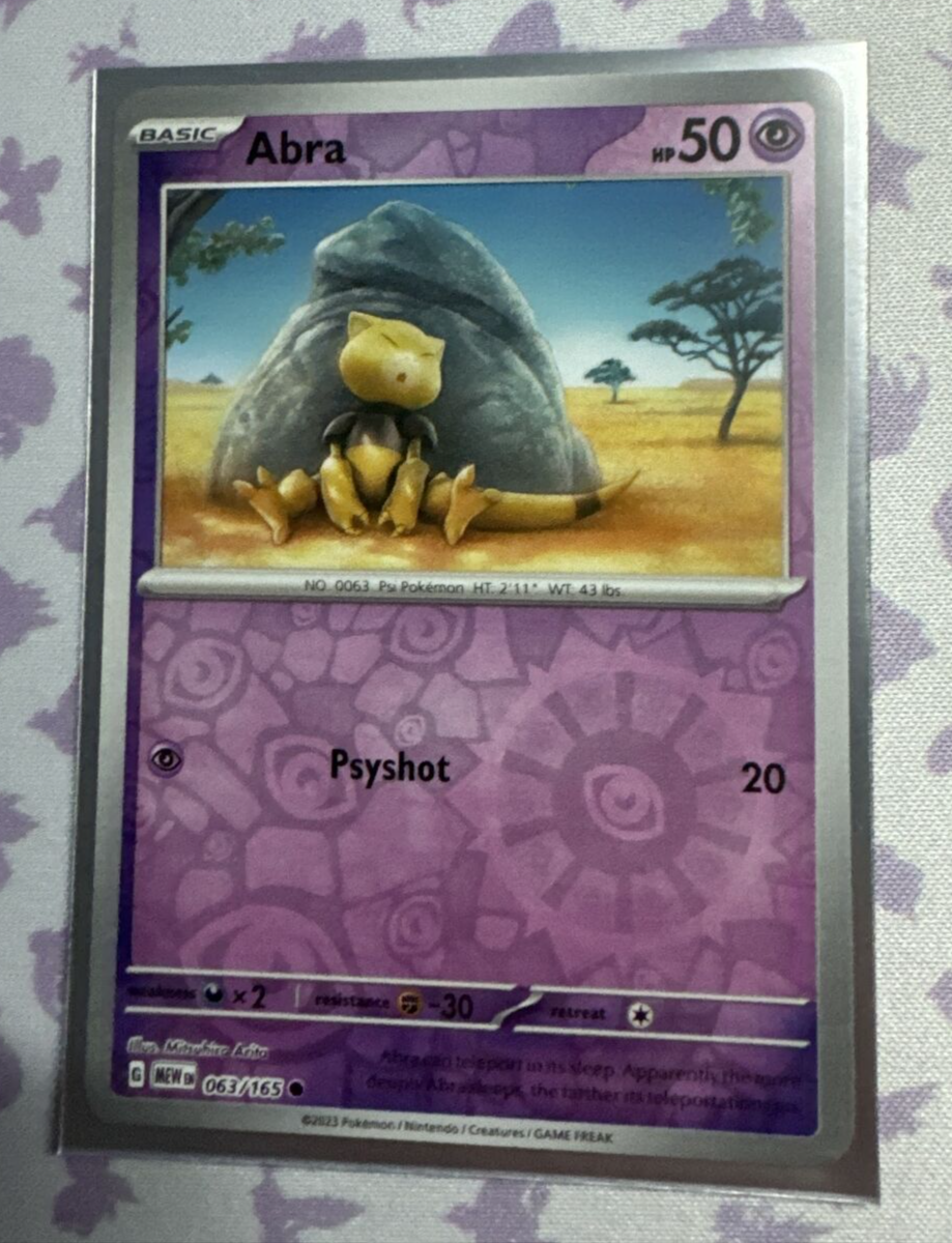 Pokemon 151 Abra 063/165 Reverse Holo Card Mint | eBay