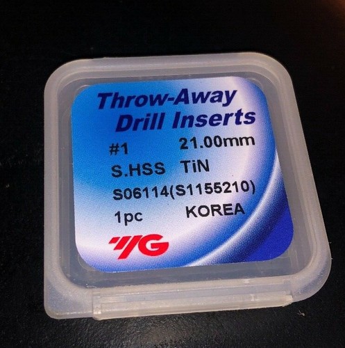 YG THROW AWAY DRILL INSERTS SPADE #1 21.00MM S.HSS TIN S06114 QTY 1 ...