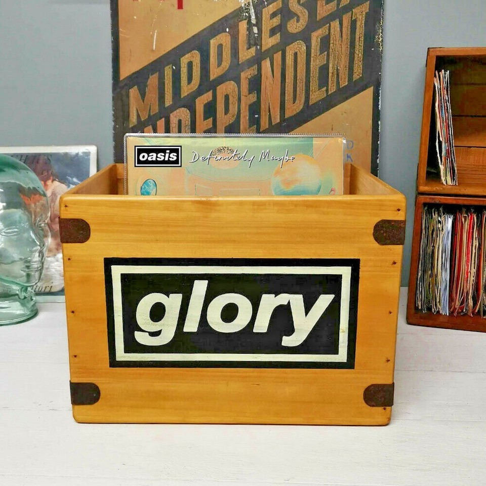 Retro Record Box 12" Vintage Wooden Handcrafted Album Crate For LP ...