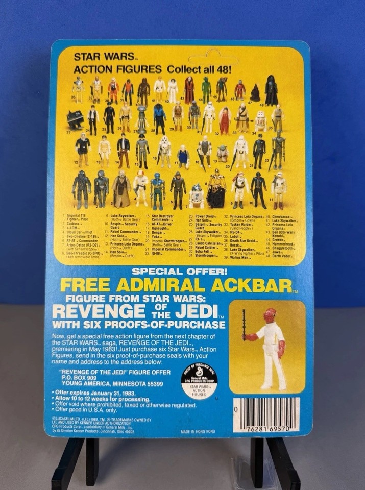 Vintage Kenner Star Wars AT-AT Commander Figure Card 48 Back MOC PROOF ...
