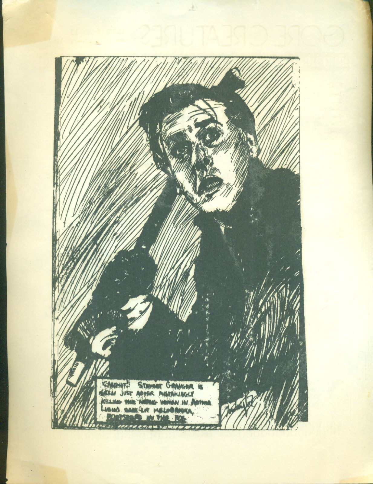 GORE CREATURES #13 fanzine (1968) vintage unstapled cover only; no ...