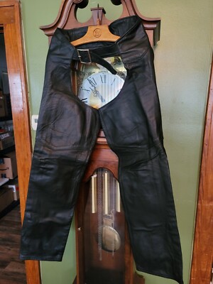 Brooks Leather Sportswear Motorcycle Chaps Sz Small & First MFG vest ...