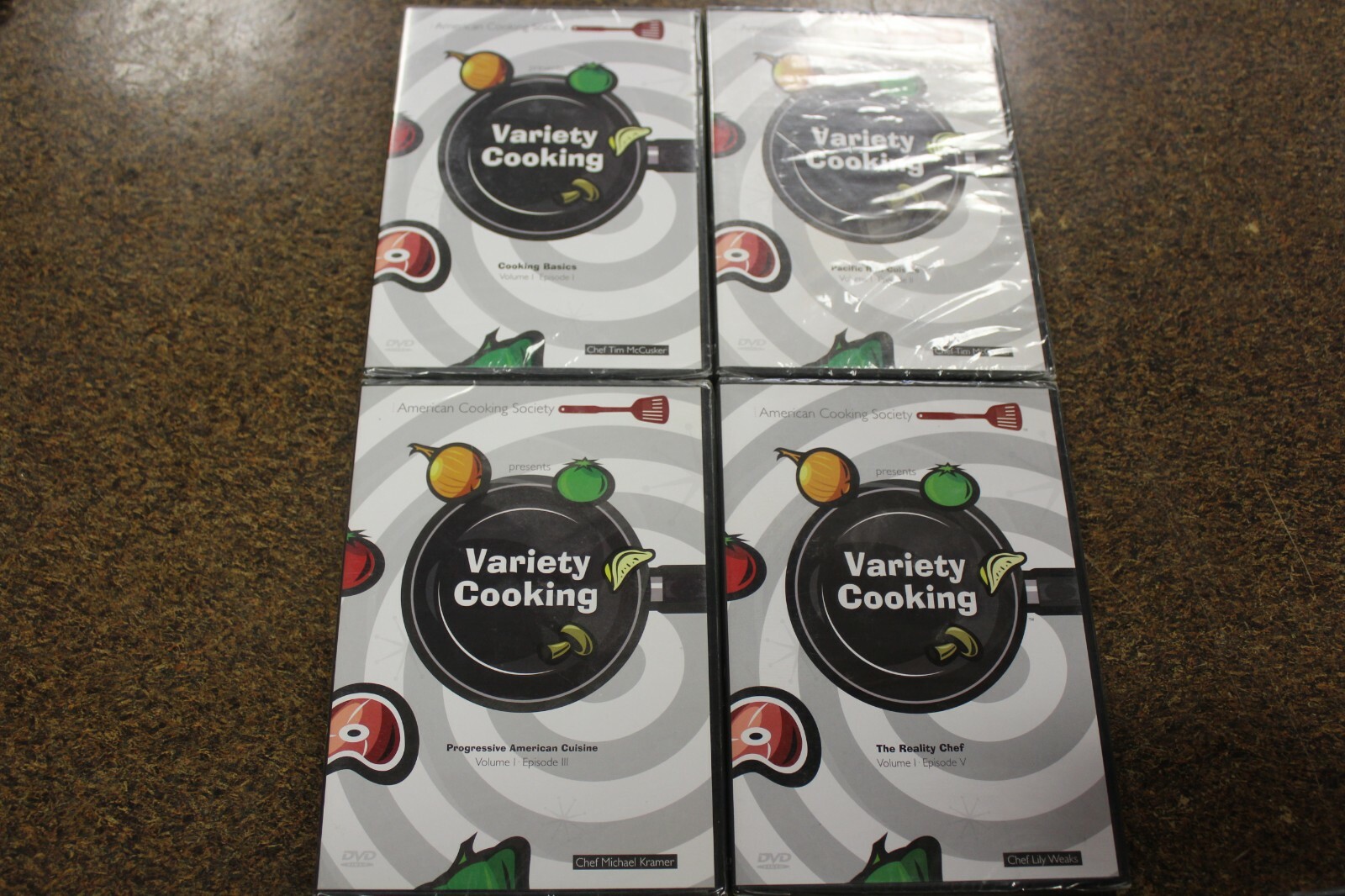 Lot of 4 Variety Cooking DVDs Volume 1, Episodes 1-3 & 5 All NEW Sealed ...