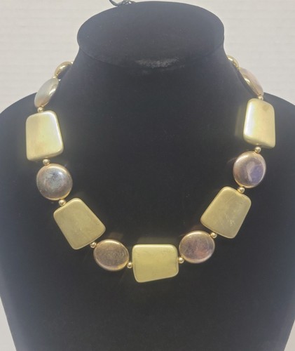 Vintage Yousi Signed Necklace Chunky Gold Tone #B32 | eBay