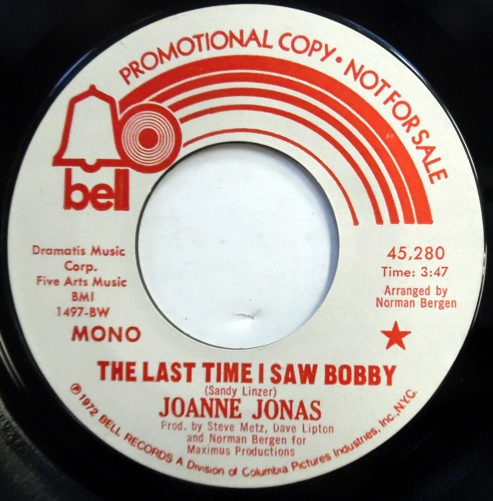 JOANNE JONAS 45 The Last Time I Saw Bobby VG++ Soul PROMO Popcorn BELL e3615 | eBay