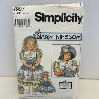 Daisy Kingdom Size BB ( 5,6,7,8) 7997 Simplicity Pattern Trimmed ...