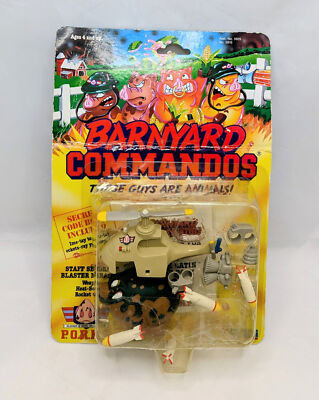 1990 Playmates Barnyard Commandos Staff Sergeant Blaster McBacon Action ...