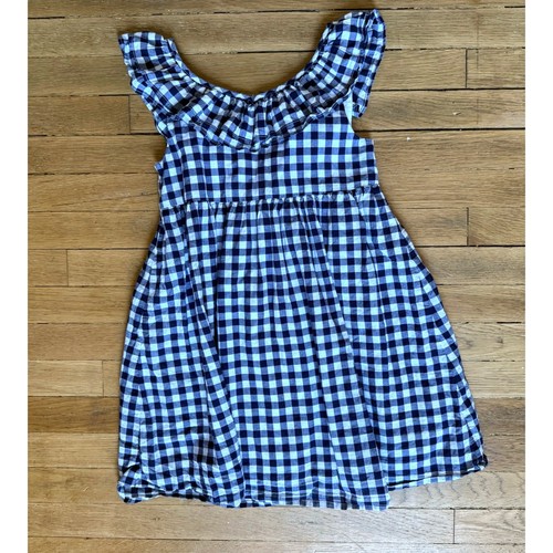 Janie and Jack Navy Gingham Ruffled Cotton Dress Size 7 | eBay