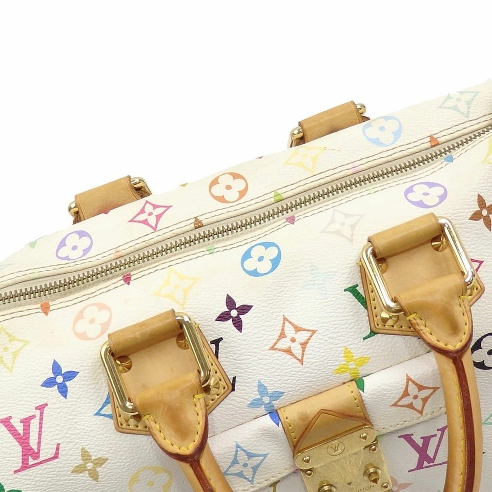 AB Louis Vuitton Multicolor Speedy 30 White Handbag M92643 Mini Boston ...
