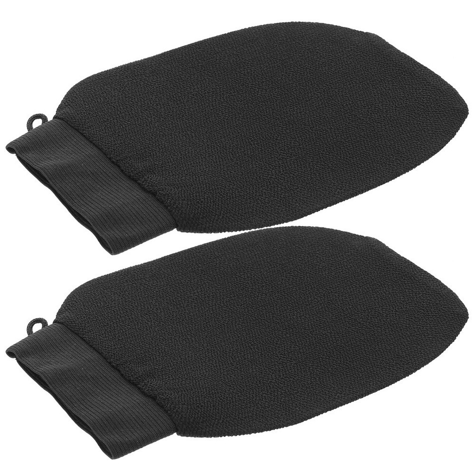 2 Pcs Black Body Scrubbing Mitt Rough Bath Mitt Shower Gloves ...