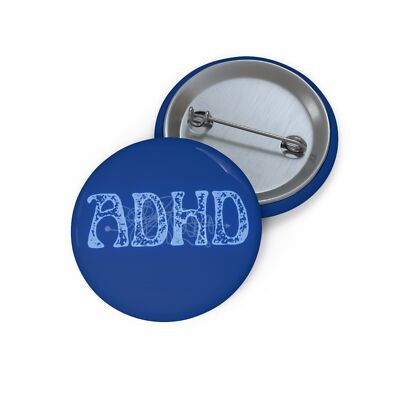 ADHD Neon Blue Pin Button | eBay