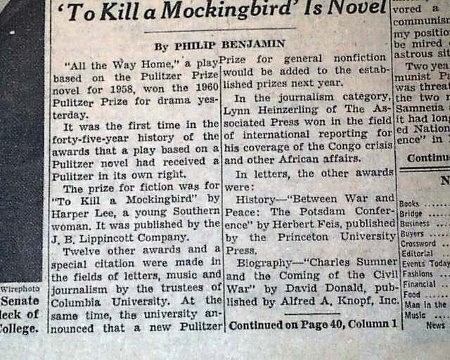 To Kill A Mockingbird Newspaper Article