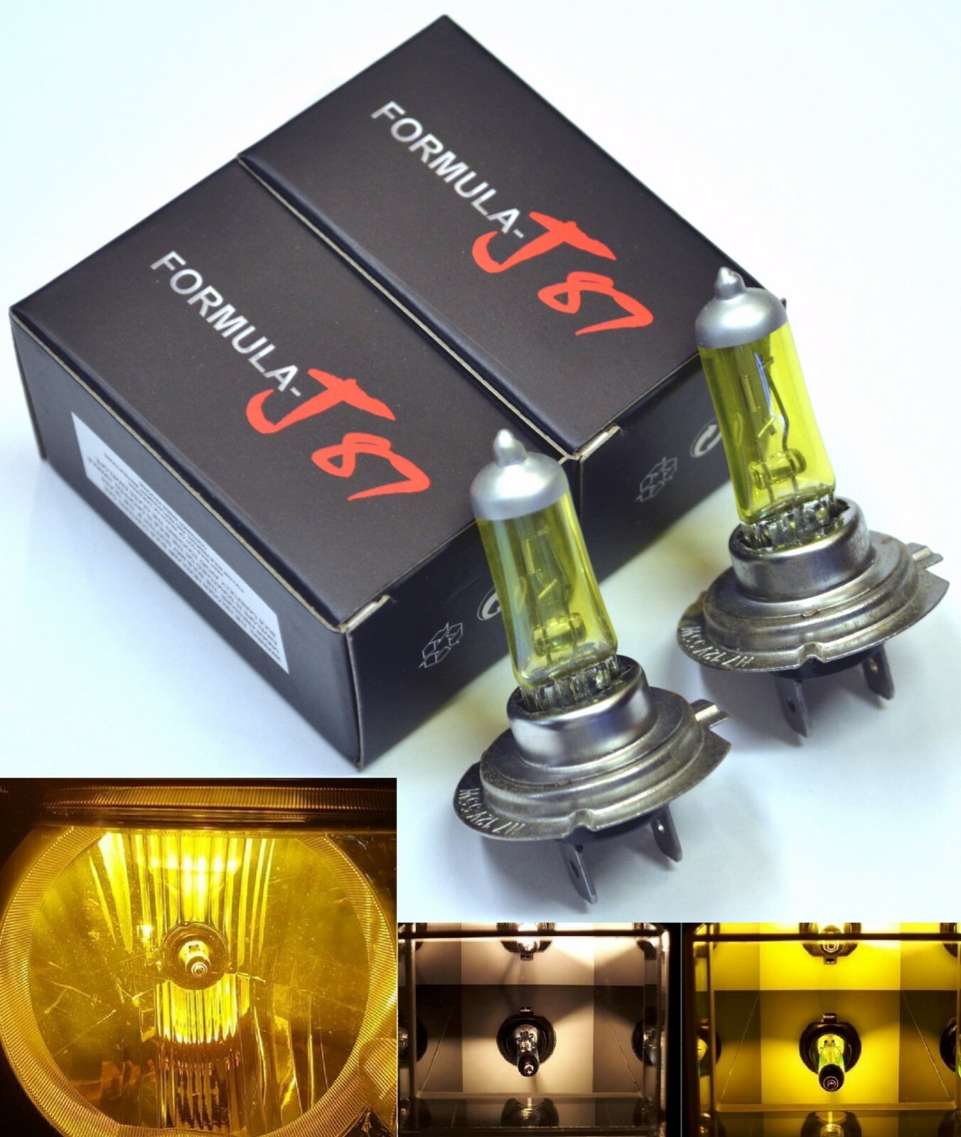 Rally H7 100W 3000K Yellow Two Bulbs Head Light High Beam Replace ...