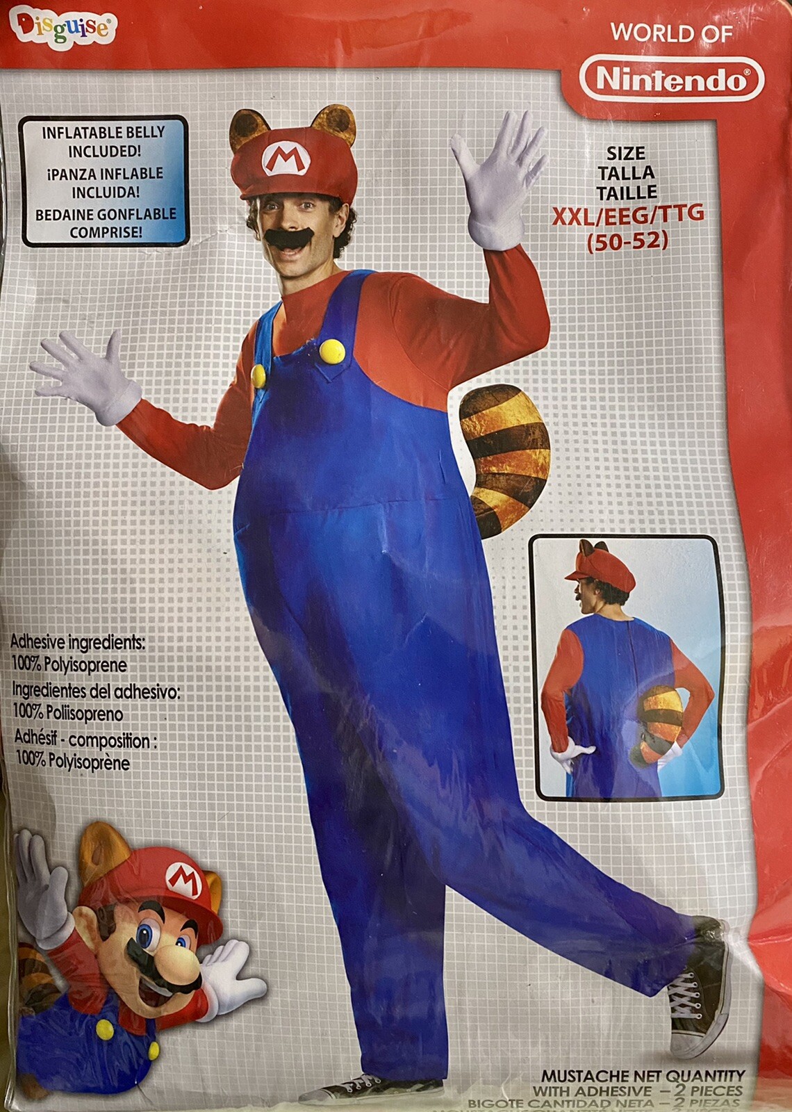 Disguise Nintendo Men’s Super Mario Raccoon Costume XXL | eBay