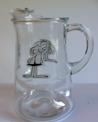BC Cartoon Grog Caveman Johnny Hart 1970's Clear Ice Lip Pitcher ...