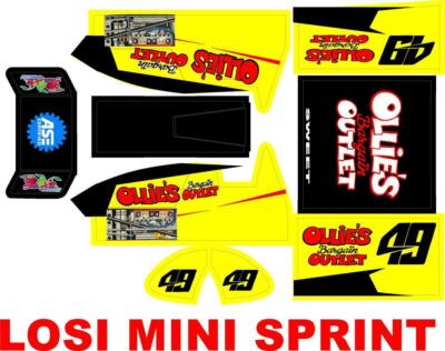 losi mini sprint, slider 1/18 wrap kit decal sticker BRAD SWEET OLLIES ...