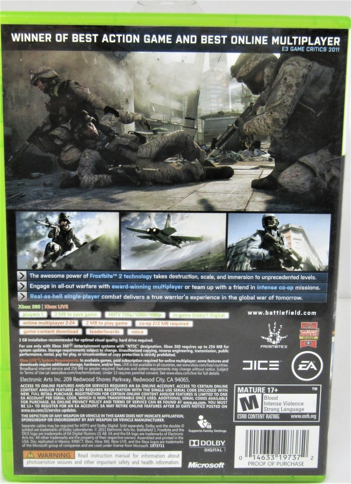 Battlefield 3 (2 Disc Set) (Microsoft Xbox 360, 2011) | eBay