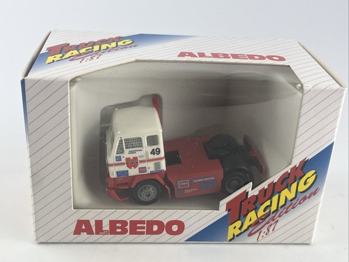 #219 Albedo OVP/NEU 1:87 600112 Volvo F89 Tractor race truck white/red ...