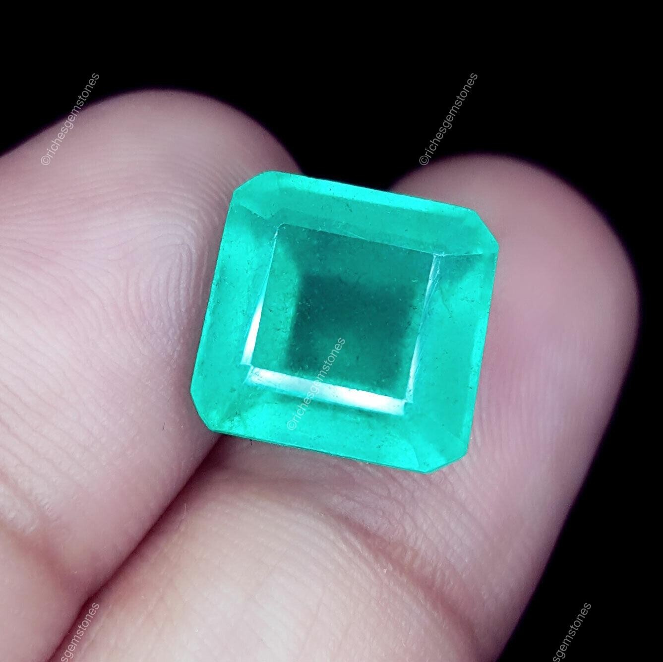 Natural Green Emerald 5.47 Ct Loose Gemstone Certified Unheated Square ...