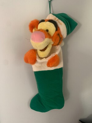 Vintage Walt Disney Character Tigger Christmas Stocking Plush Stuffed ...