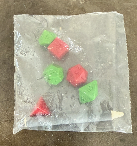 D&D Dice Mentzer Vintage Set Sealed Mixed Colors with Crayon Dungeons ...