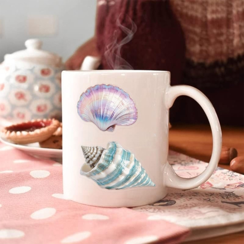 Sparkling Seashells Design PET Stickers 50 Sheets Phone Case Laptop ...