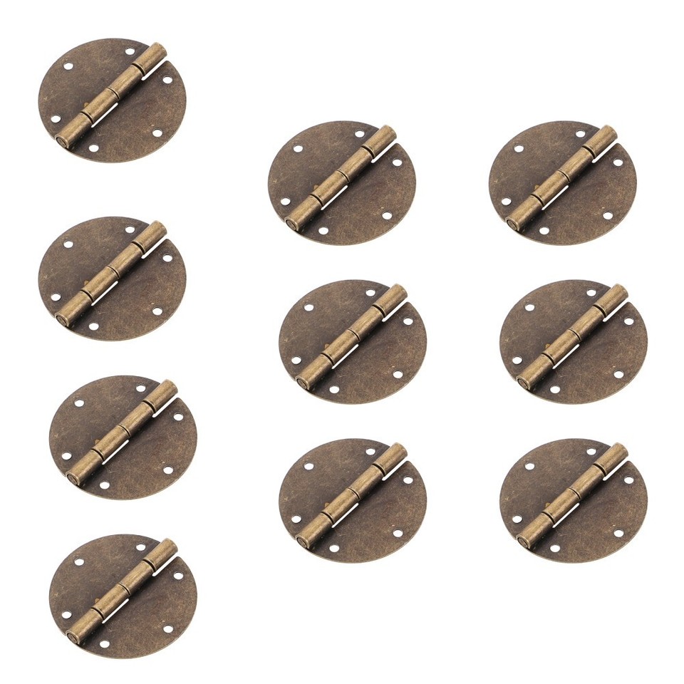 10pcs Cabinet Door Hinges, Small Round Metal Folding Hinges for DIY ...