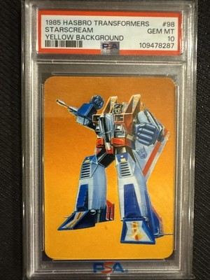 1985 Hasbro Transformers Starscream Yellow Background PSA 10 | eBay
