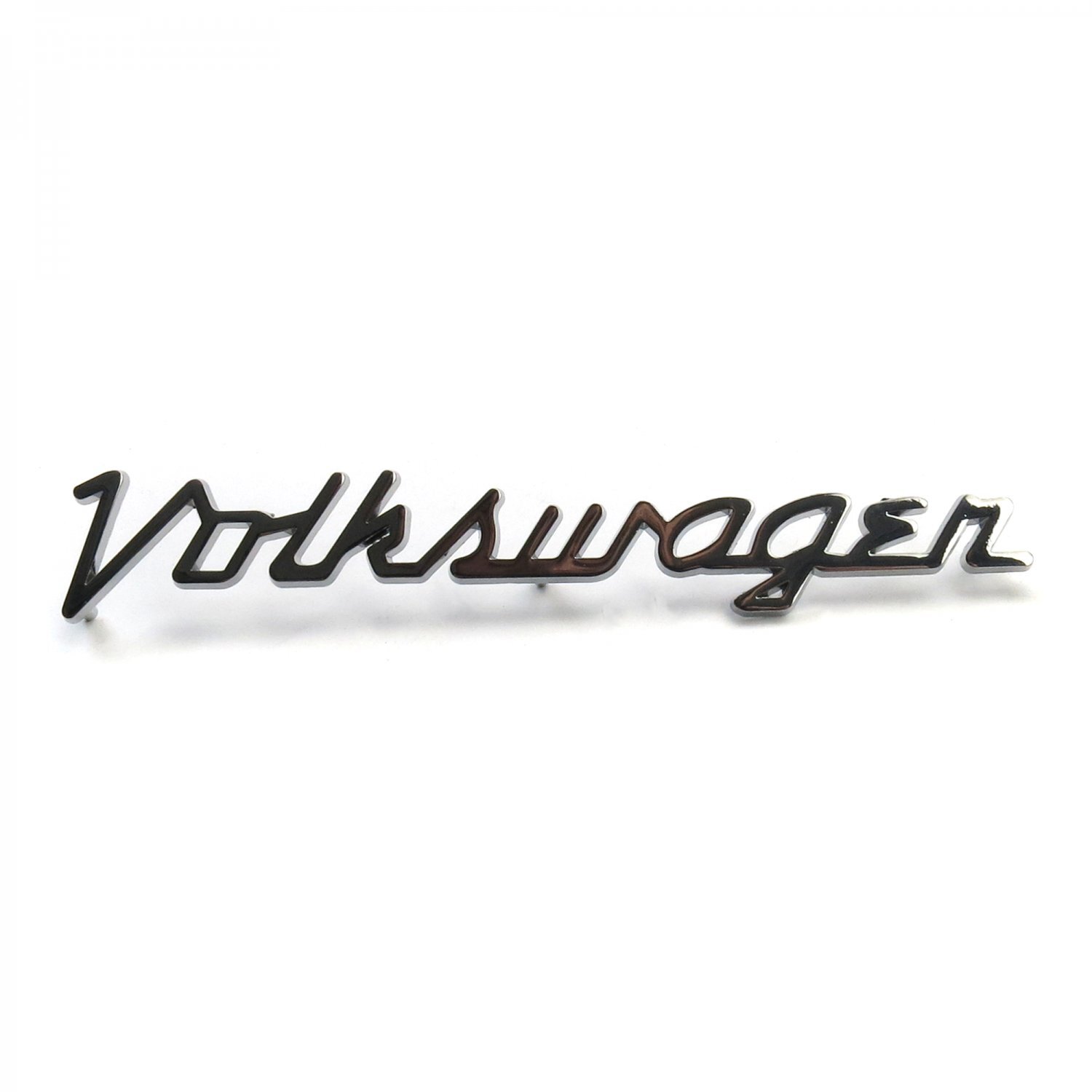 Volkswagen Chrome Metal Hood Script Emblem - 15cm VW Bug Bus Ghia Type ...