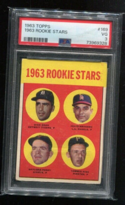 1963 Topps - GAYLORD PERRY / TOMMIE SISK - Rookie Stars #169 PSA 3 | eBay