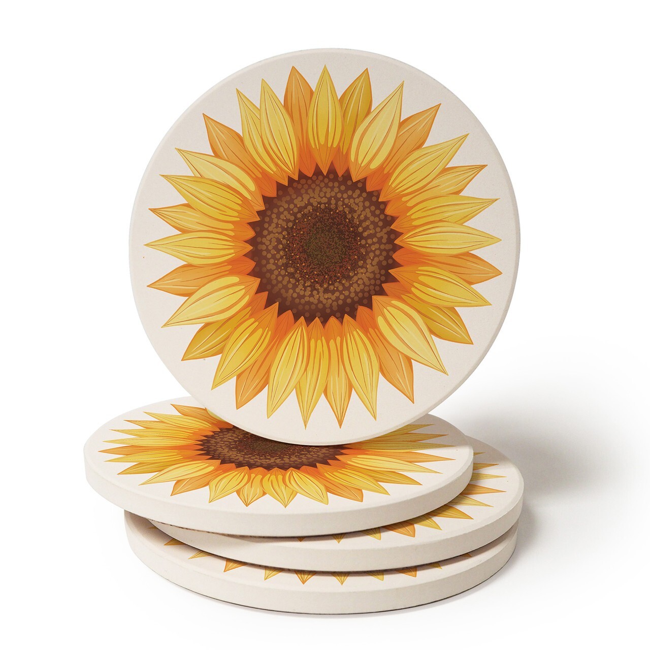 CoasterStone Round Coasters, Sunflower - Box of 4 (CS231050) | eBay