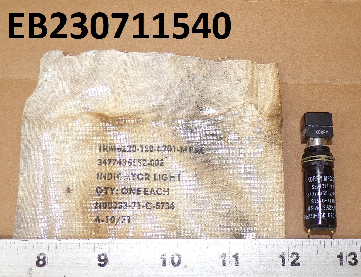 Korry MFG. Light Indicator PN: 3477435552-002 | eBay