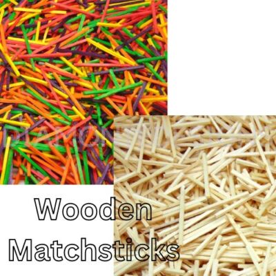 Natural & Colour Wooden Matchsticks 1 - 1000 Pcs Model Arts Craft Match ...