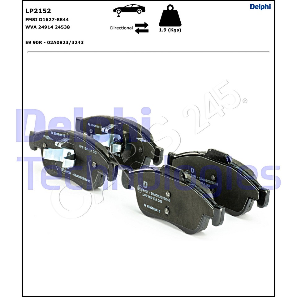 DELPHI Disc Brake Pad Set For RENAULT DACIA FIAT JEEP Captur Duster ...