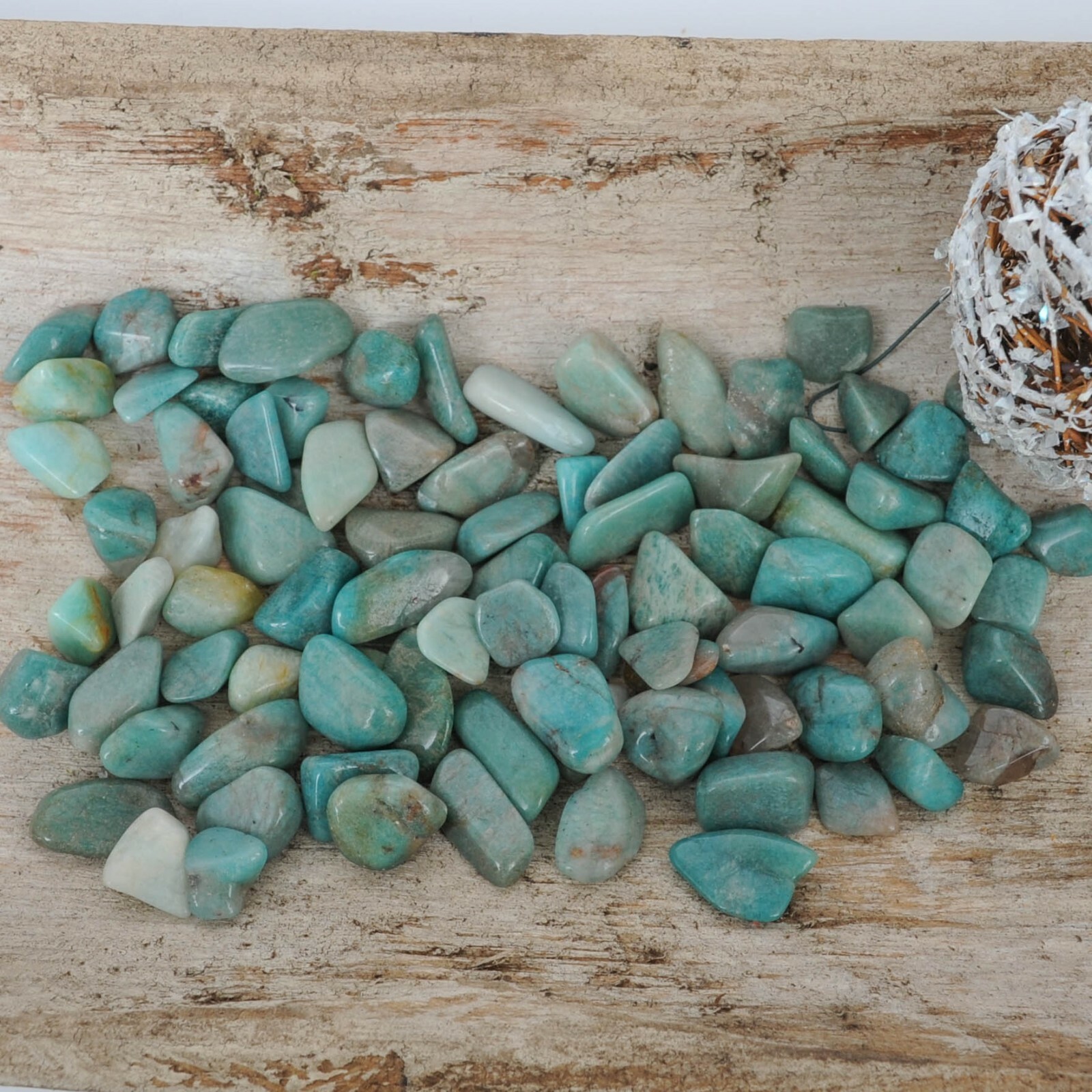 1/2 lb Tumbled Amazonite Gemstone Crystals 30-60 Stones Blue Green Rock ...