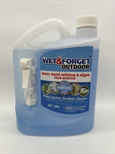 Wet & Forget Outdoor Cleaner 64 oz Moss Mildew Algae Stain Remover ...