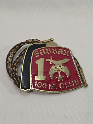 Vintage Masonic Shriners Bolo Tie Sabbar Temple 100 M. Club | eBay