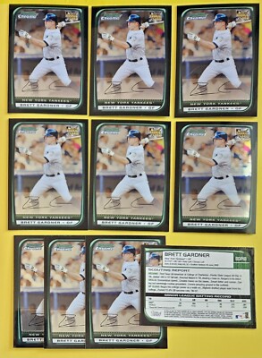 (10) 2008 Bowman Chrome Draft #BDP18 Brett Gardner (RC) Lot - New York ...