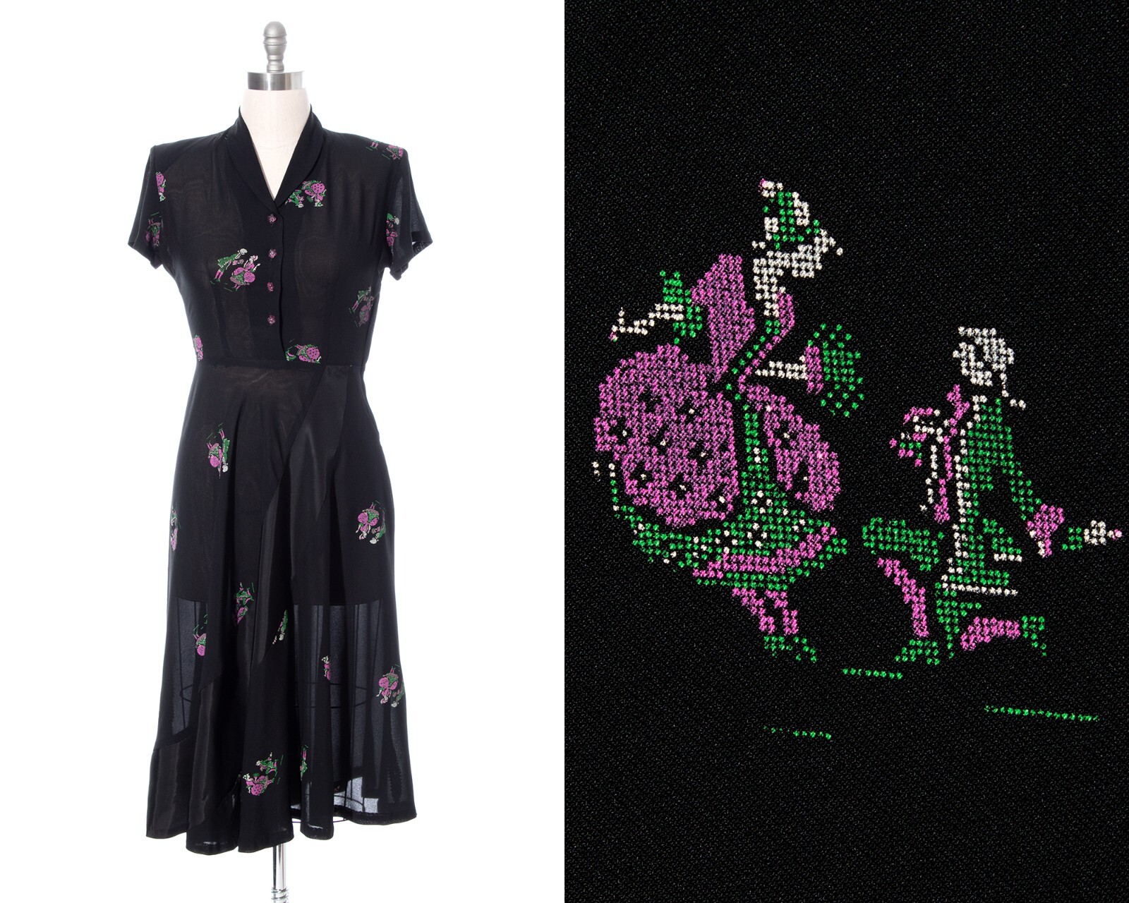 Vintage 1940s 40s Marriage Proposal Novelty Print Bla… - Gem