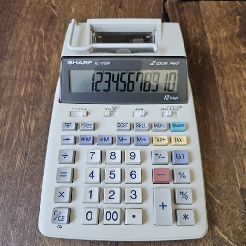 Sharp EL 1750V 2 Color Printing Calculator 12 Digit | eBay