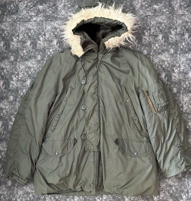 Vintage 70s 80s USAF N3B Cold Weather Parka Jacket Size Men’s XL Fur ...
