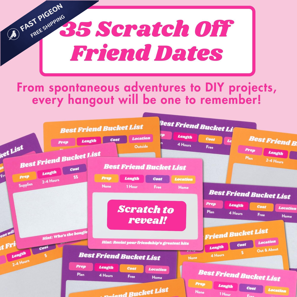 Best Friend Bucket List Scratch Off Cards – 35 Fun Adventure 5x4 inches ...